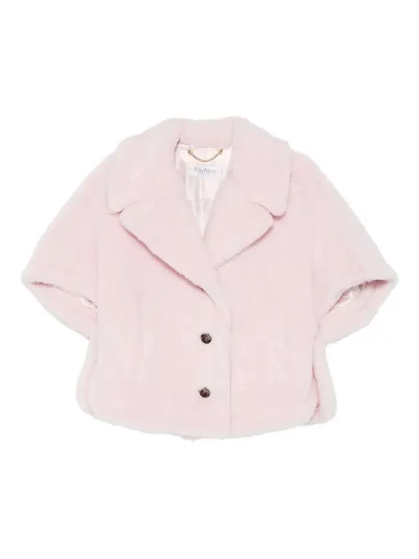 Max Mara Teddy-texture Buttoned Cape - Multicolor