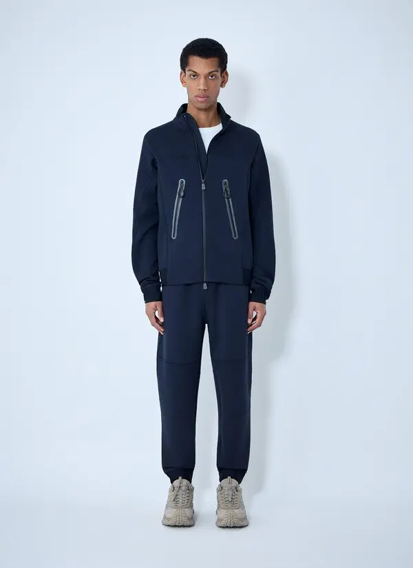 Moncler High-neck Zip-up Technical Fabric Cardigan
