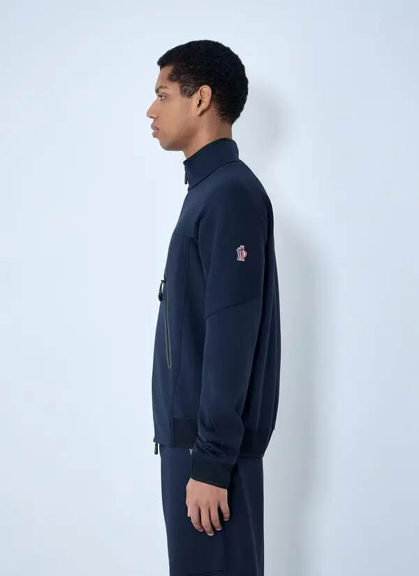 Moncler High-neck Zip-up Technical Fabric Cardigan