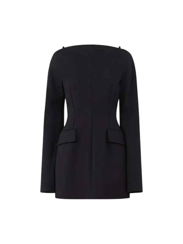 Sportmax Fitted Cady Dress With Flap Pockets - Black