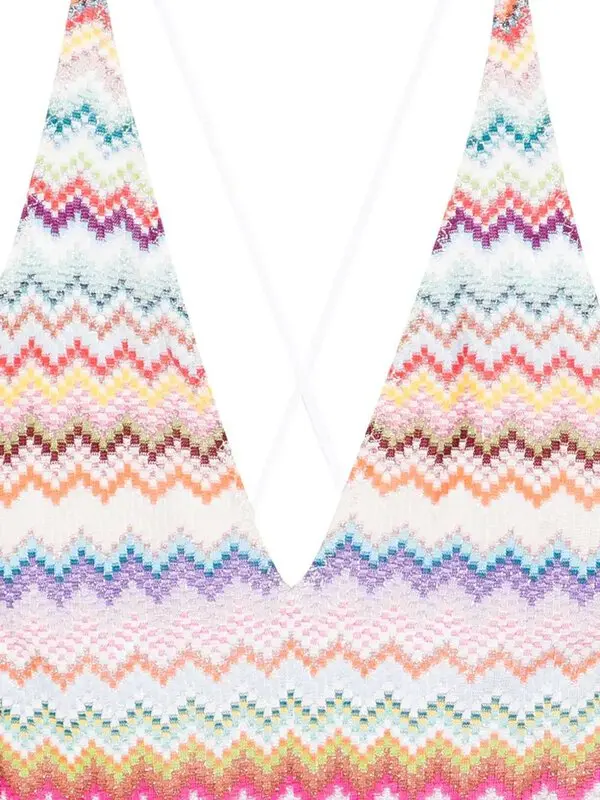Missoni Herringbone V-neck One-piece Swimsuit - Multicolor