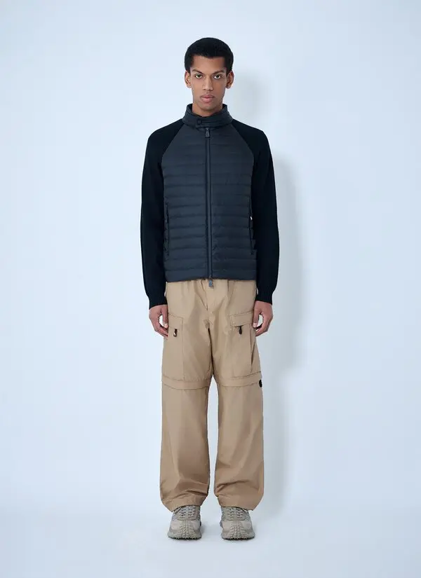 Moncler Quilted Knit Zip-up Cardigan - Black