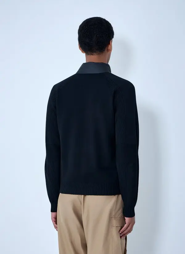 Moncler Quilted Knit Zip-up Cardigan - Black