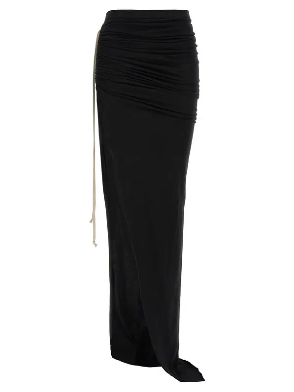 Rick Owens Soft Edfu Maxi Skirt - Black