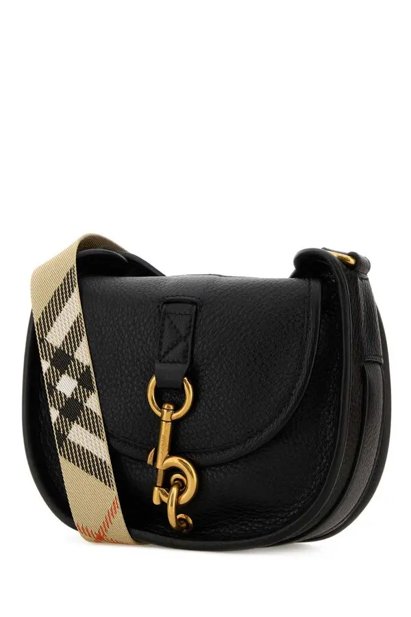 Burberry Leather Mini Messenger B-clip Crossbody Bag - Black