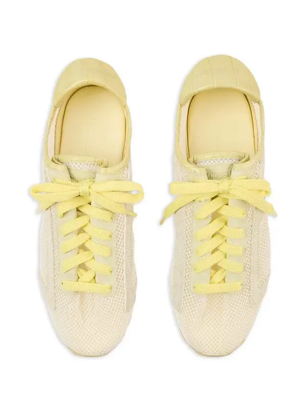 Jacquemus Dusty Yellow Lace-up Suede Panel Tennis Sneakers - Multicolor