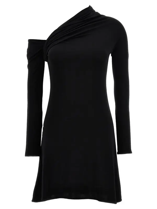 COURREGES Twist Crepe Mini Dress - Black