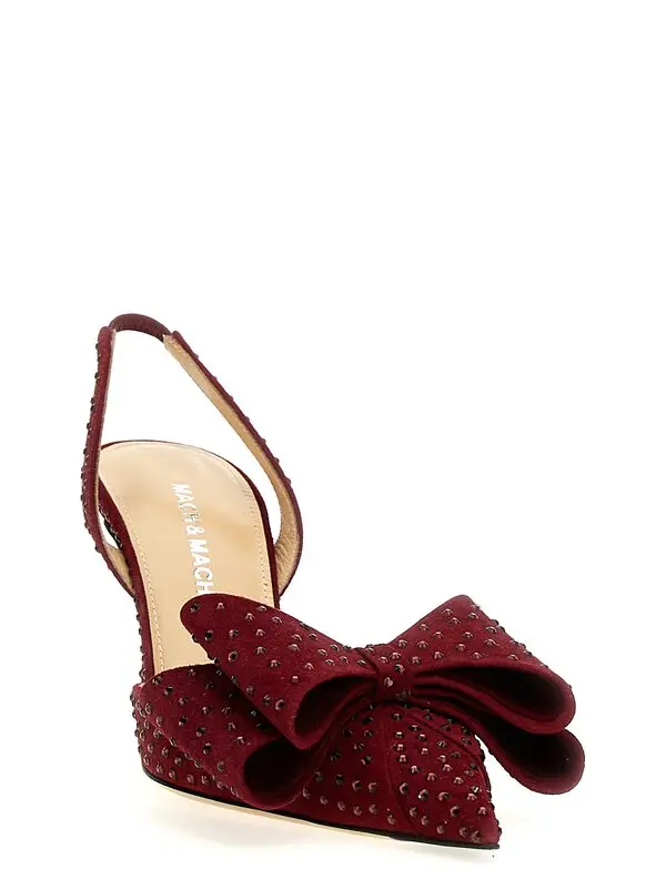Mach & Mach Le Cadeau' Rhinestone Slingback Heels - Multicolor