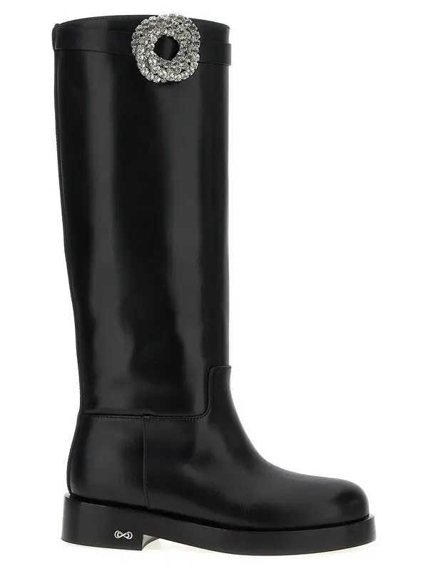 Mach & Mach Galaxy Embellished Leather Boots