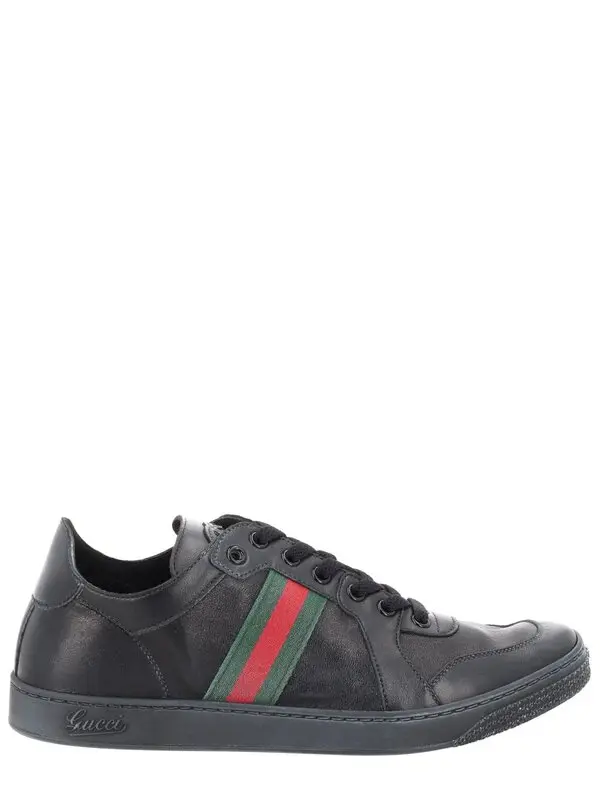 Gucci Stretch Leather Effect Sneakers - Black