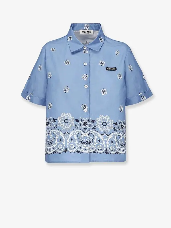 Miu Miu Bandana Print Cotton Linen Shirt - Multicolor
