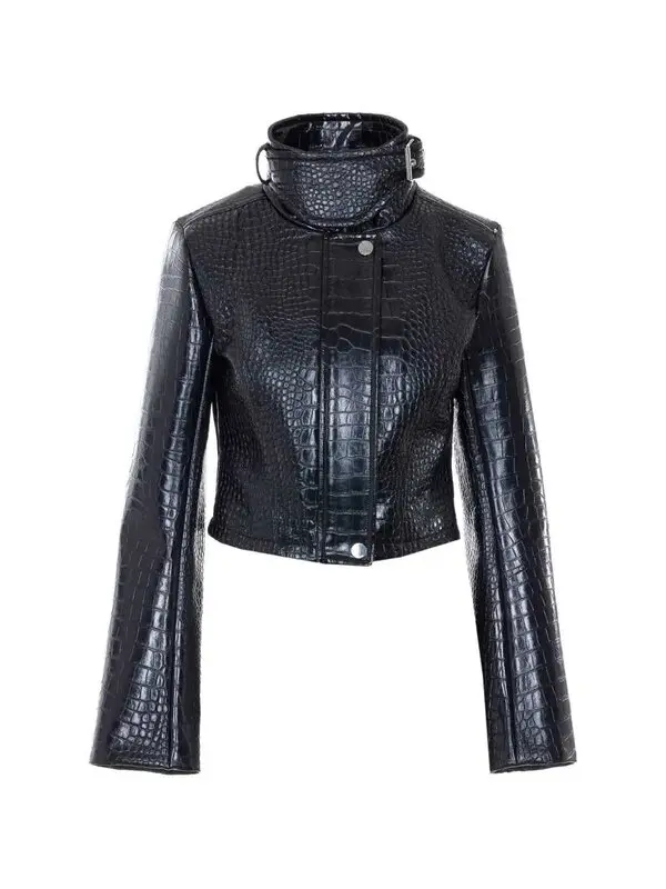 Sportmax Cropped Alligator Print Jacket