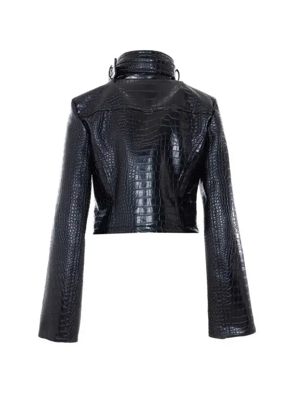 Sportmax Cropped Alligator Print Jacket