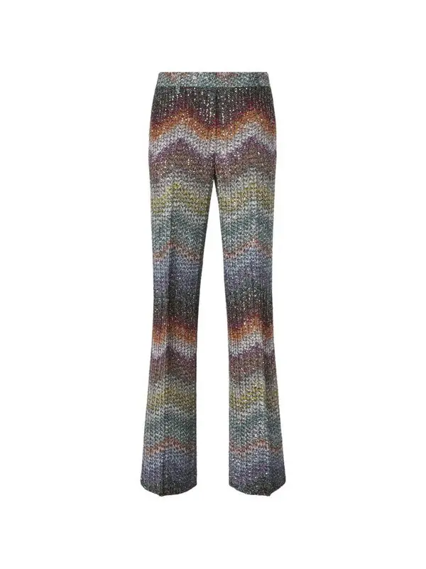 Missoni Sequined Zigzag Weave Trousers - Multicolor