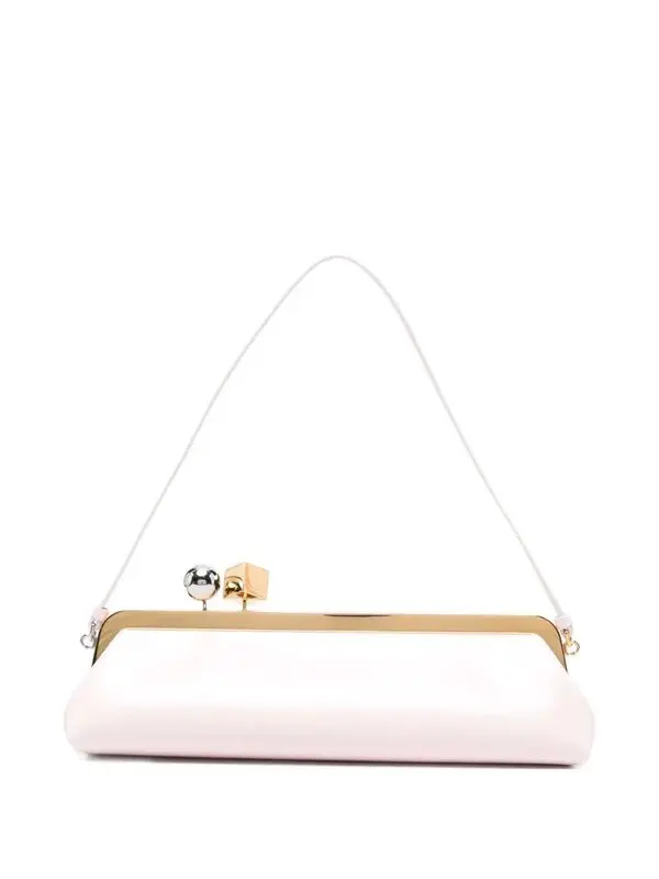 Jacquemus Salon Clutch In Pastel Pink Calfskin With Sphere And Cube Detail - Multicolor