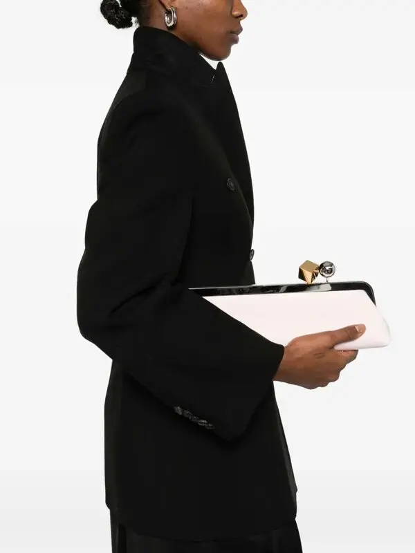Jacquemus Salon Clutch In Pastel Pink Calfskin With Sphere And Cube Detail - Multicolor