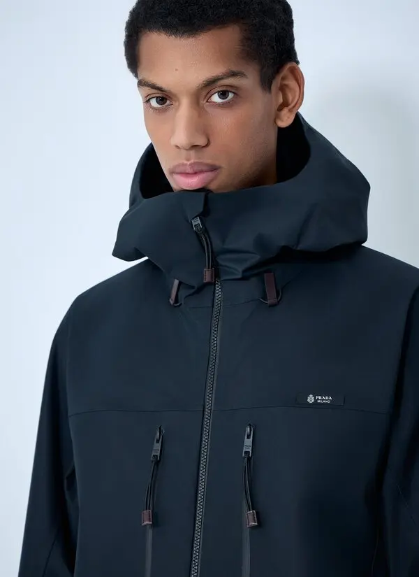 Prada Technical Zip-up Hooded Jacket