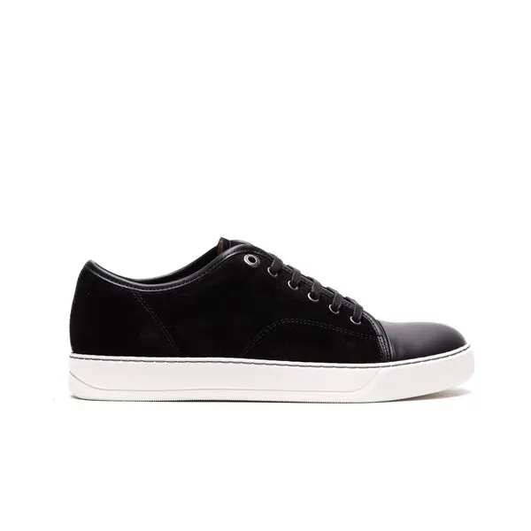 LANVIN Dbb1 Suede And Leather Low-top Sneakers - Black