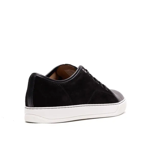 LANVIN Dbb1 Suede And Leather Low-top Sneakers - Black