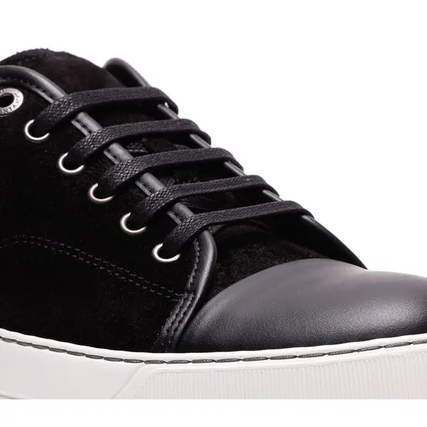 LANVIN Dbb1 Suede And Leather Low-top Sneakers - Black