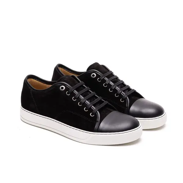 LANVIN Dbb1 Suede And Leather Low-top Sneakers