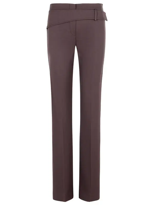 Sportmax Banda Slim Trousers With Asymmetric Belt - Brown