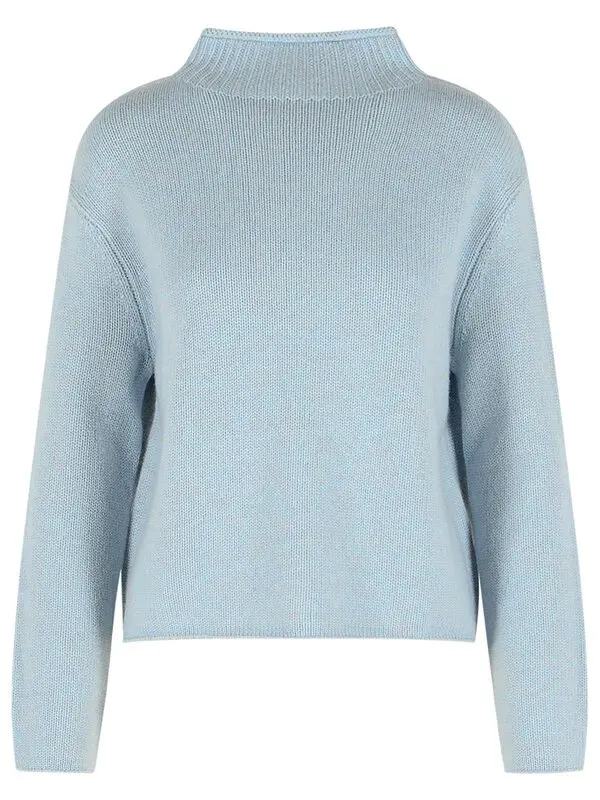 LISA YANG Cashmere Ribbed High Neck Sweater - Blue