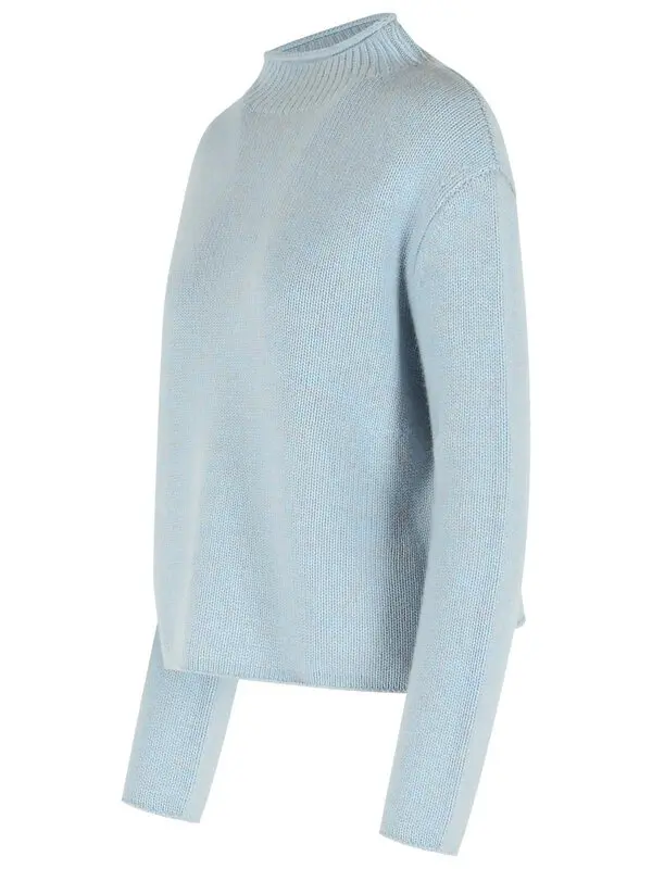 LISA YANG Cashmere Ribbed High Neck Sweater - Blue