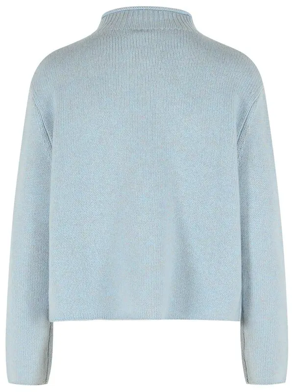 LISA YANG Cashmere Ribbed High Neck Sweater - Blue