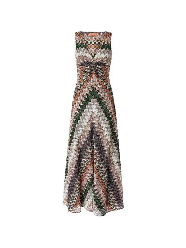 Missoni Long Dress With V-neck And Pattern