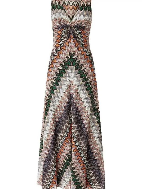 Missoni Long Dress With V-neck And Pattern