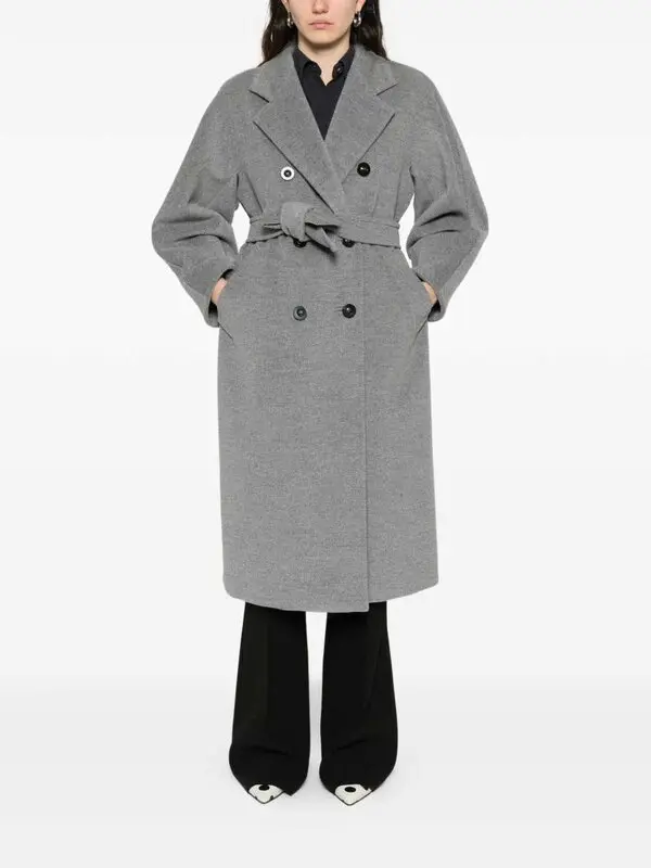 Max Mara Double-breasted Belted Wool Coat - Gray