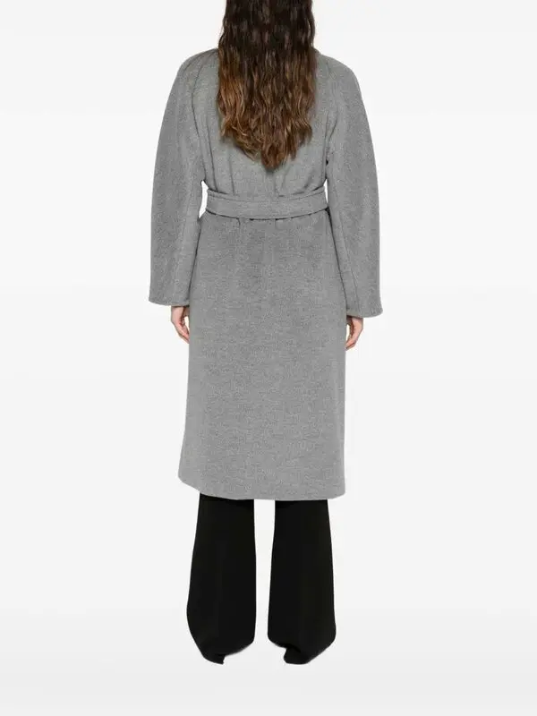 Max Mara Double-breasted Belted Wool Coat - Gray