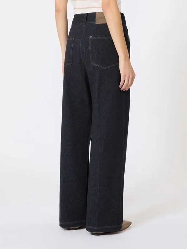 Max Mara Denim-effect Jersey Trousers - Blue