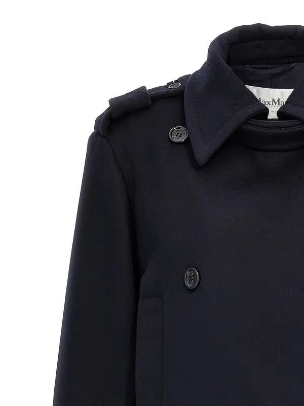 Max Mara Laveno Double-breasted Coat - Blue