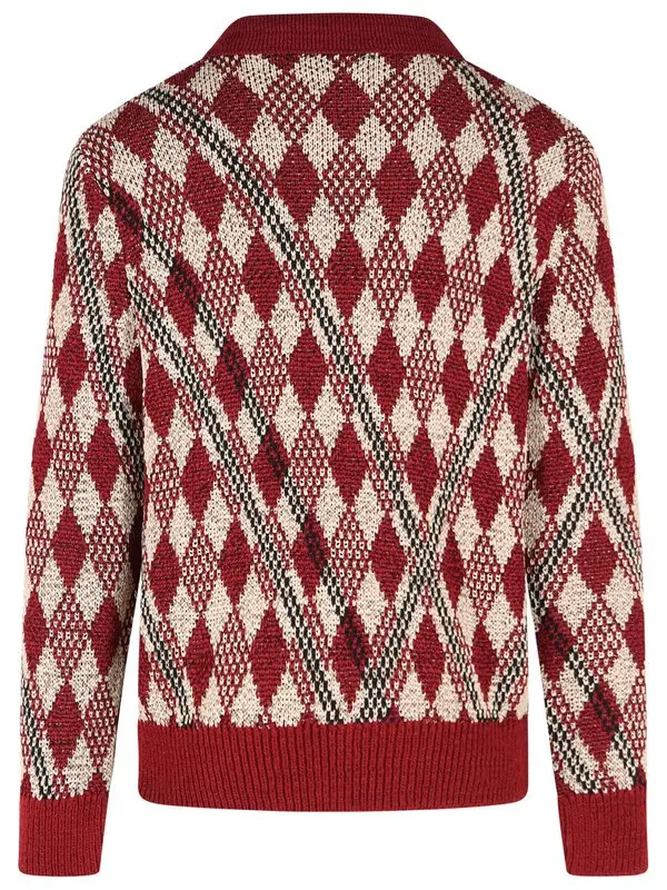 Dries Van Noten Argyle Patterned V-neck Sweater - Multicolor