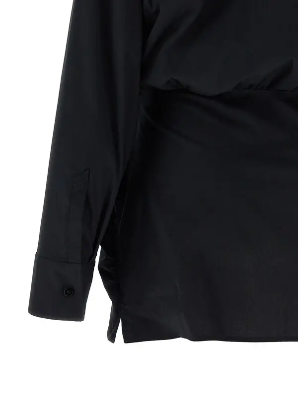 Attico Double Layer Shirt Dress With Embroidered Logo