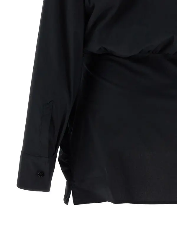 Attico Double Layer Shirt Dress With Embroidered Logo