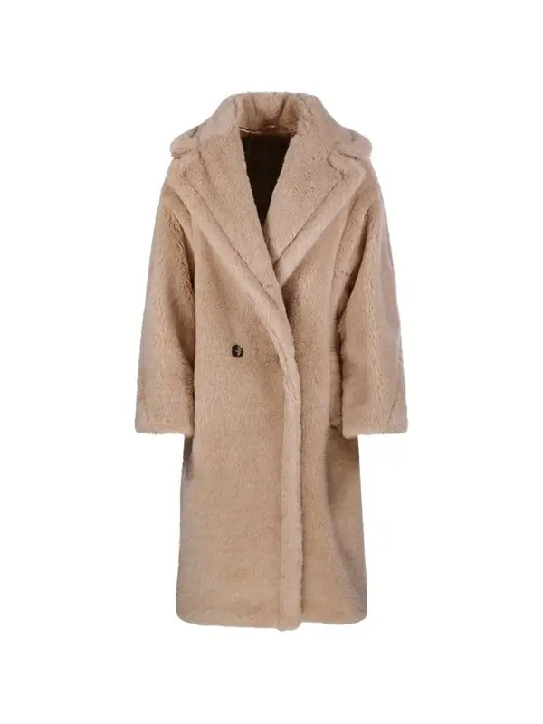 Max Mara Tedgirl Double-breasted Alpaca-wool-silk Blend Coat - Multicolor