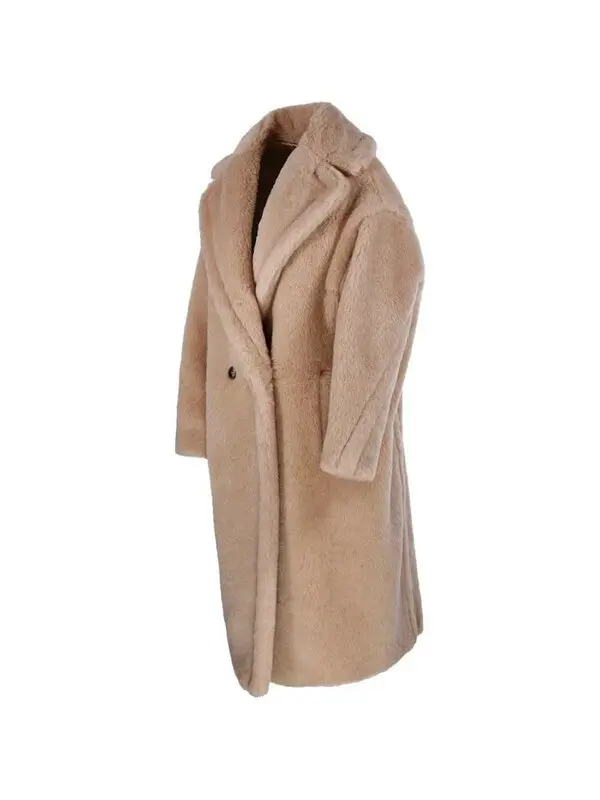 Max Mara Tedgirl Double-breasted Alpaca-wool-silk Blend Coat - Multicolor