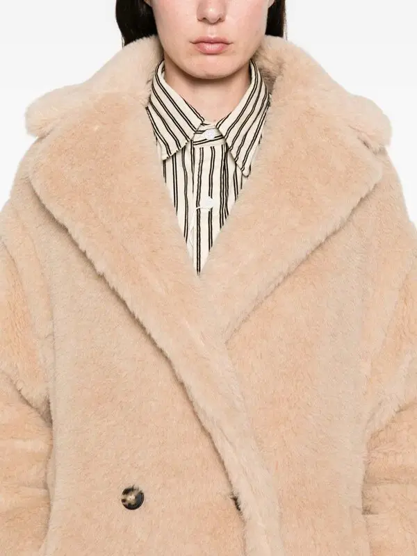 Max Mara Tedgirl Double-breasted Alpaca-wool-silk Blend Coat - Multicolor