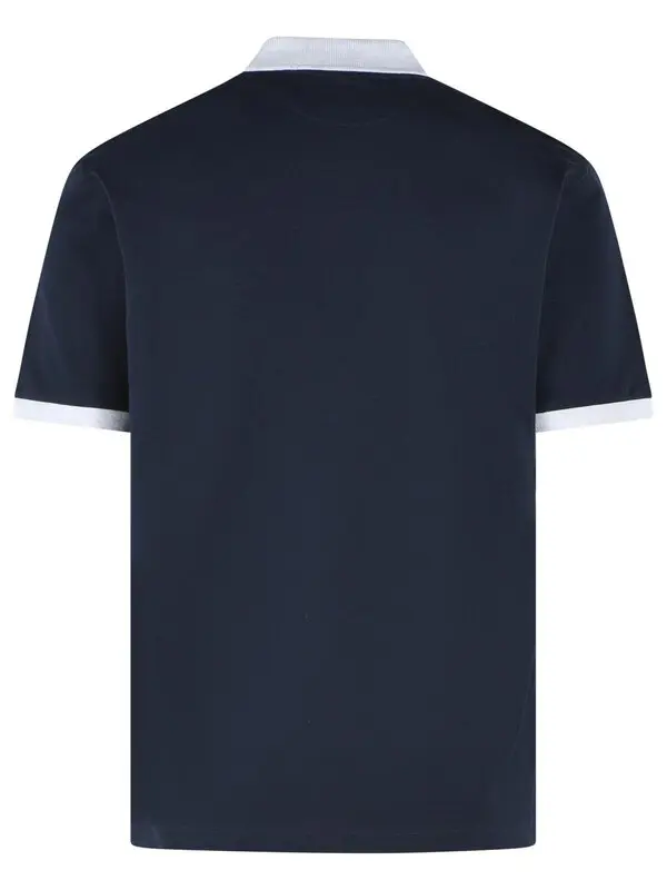 Eleventy Beige Cotton Polo Shirt - Blue