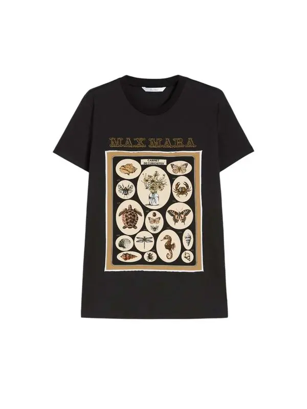 Max Mara Cotton Jersey T-shirt With Graphic Print