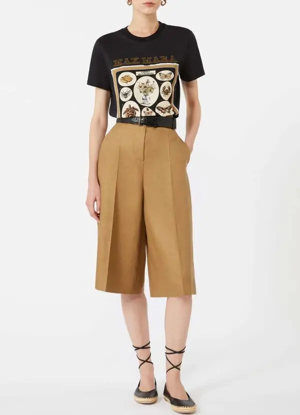 Max Mara Cotton Jersey T-shirt With Graphic Print