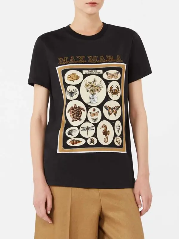 Max Mara Cotton Jersey T-shirt With Graphic Print
