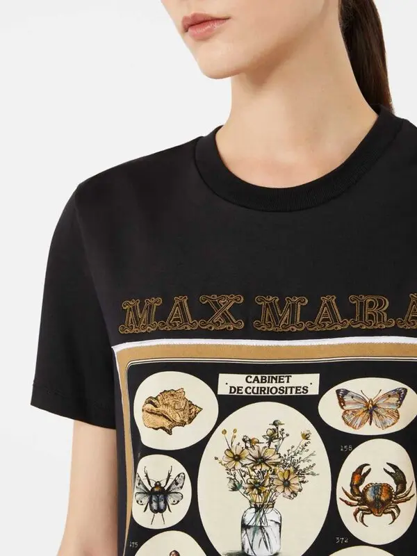 Max Mara Cotton Jersey T-shirt With Graphic Print