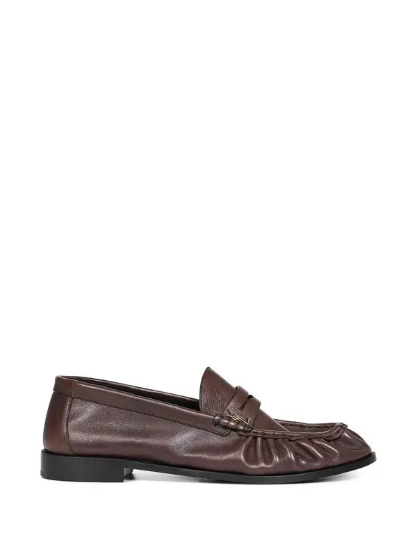 Saint Laurent Le Loafer Supple In Matte Leather - Brown