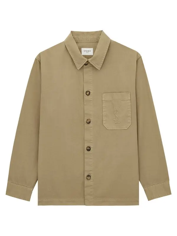 Saint Laurent Cotton Linen Gabardine Cassandre Overshirt - Multicolor