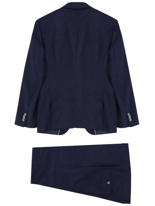BOSS Two-piece Suit With Micro-pattern - Blue