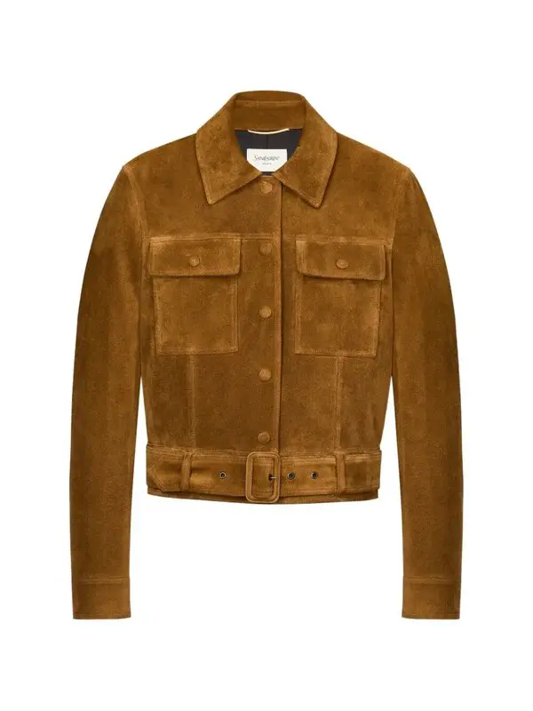 Saint Laurent Suede Belted Jacket